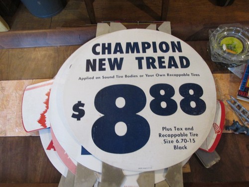 VINTAGE FIRESTONE DEALER AD 1959 TIRE INSERT "CHAMPION NEW TREAD" TIRE ...