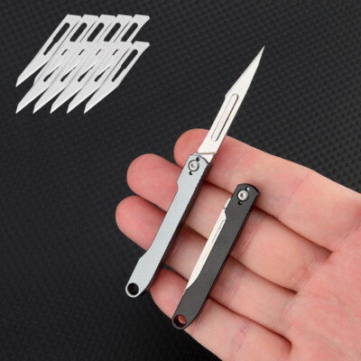 Mini Pocket Folding Utility Knife #11 Scalpel Blade Outdoor Camping EDC ...
