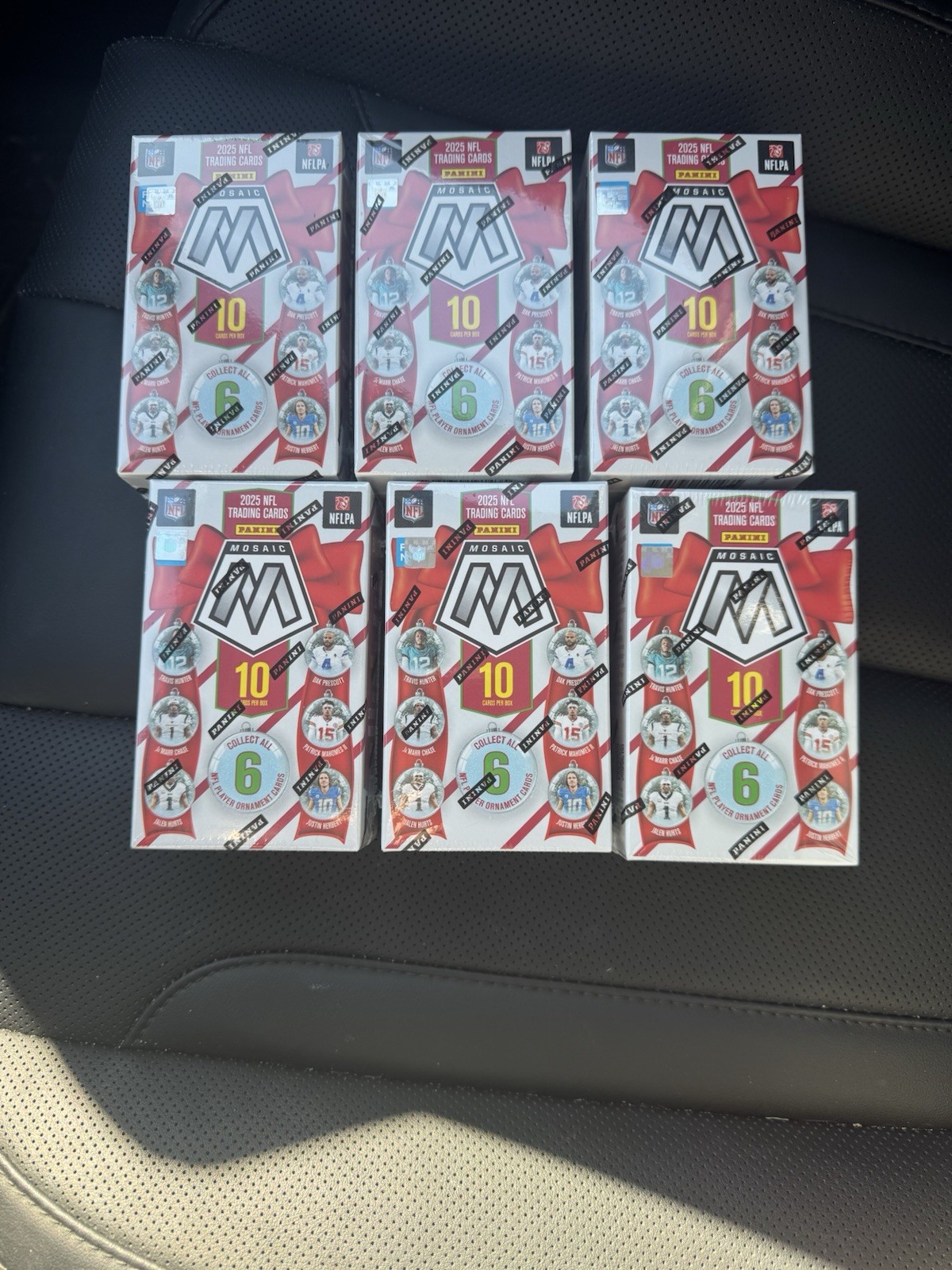 2025 Mosaic Football Holiday Ornament Box Red/White Stripe Rookies Check X 6 | eBay