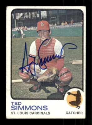 TED SIMMONS SIGNED 1973 TOPPS #85 ST LOUIS CARDINALS AUTO - AUTOGRAPH ...