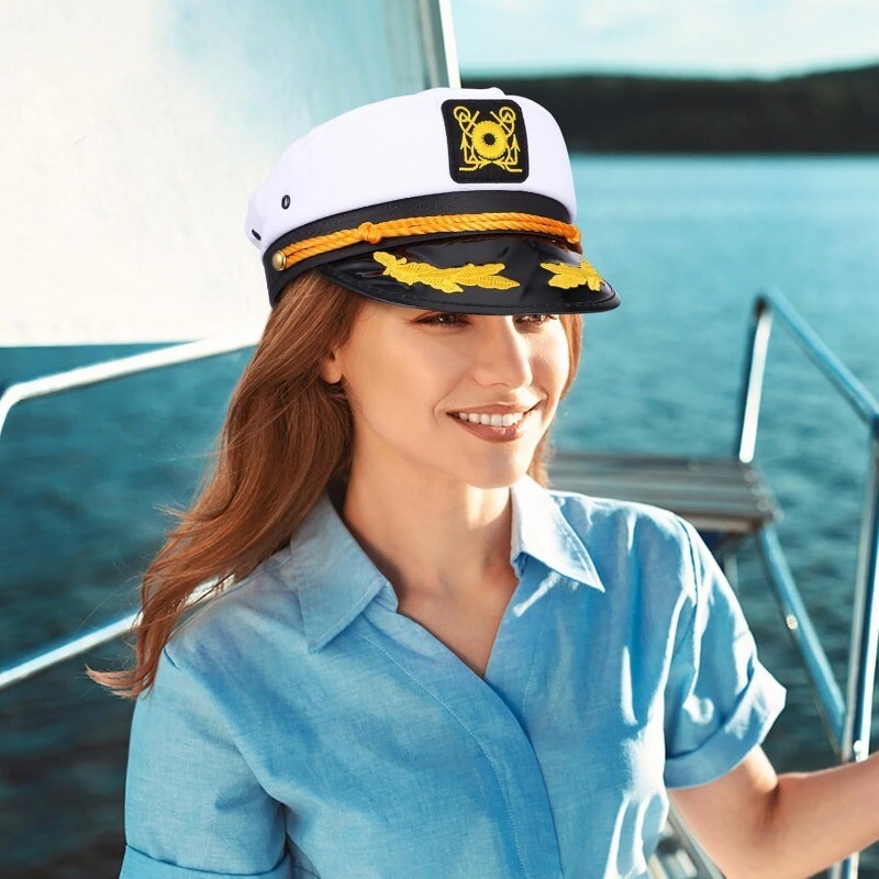 Nautical Cap Yacht Hat Captain Hat Sailor Hat Adjustable Sea Captain ...