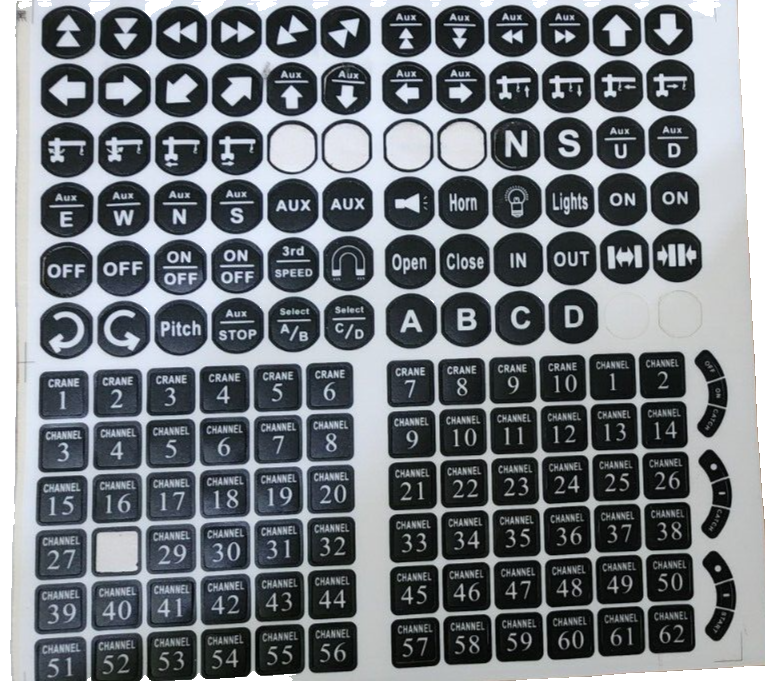 Magnetek Radio Remote Control Transmitter Push Button Decal Label Sheet ...