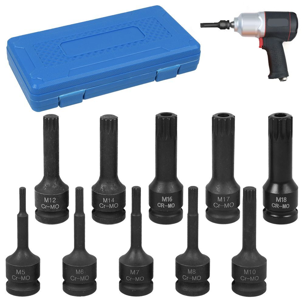 1/2" DRIVE IMPACT SPLINE TORX STAR BIT SOCKET SET M5 M6 M8 M10 M12 M14 ...