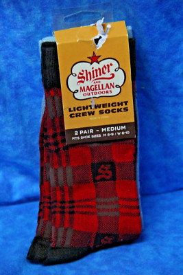 Magellan Outdoors Shiner Plaid Random Feed Crew Socks 2 Pack | eBay