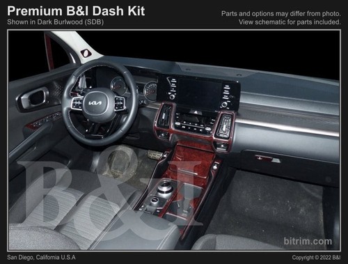 For Kia Sorento 21-24 B&I WD1277A-SWHITE 2D Solid White Large Dash Kit ...