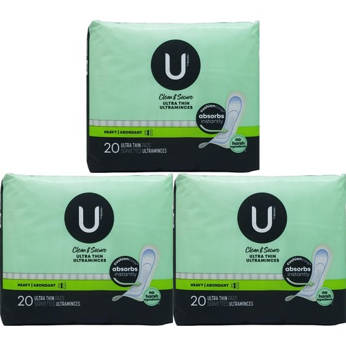 Kotex Security Ultra Thin Pads Long 20 Ct Pack of 3 Feminine Hygiene ...
