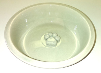 Embossed Paw Print Dog Bowl Putty Dish 6.5 inch Stoneware | eBay