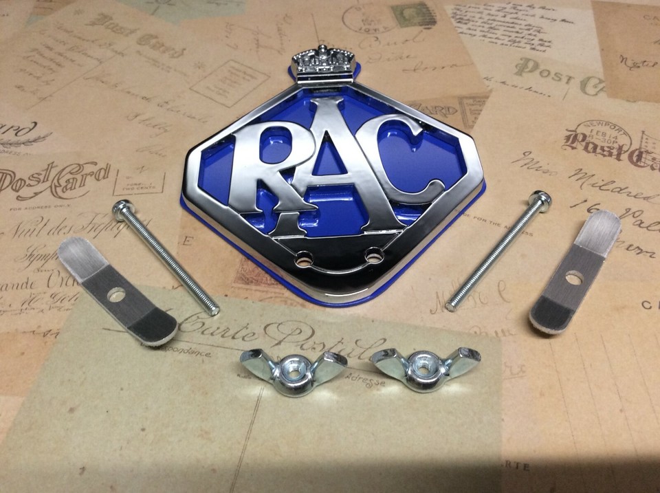 RAC-CAR-BADGE-BAR-BADGE-CHROME-PLATE-BLUE-BACKING 21 | eBay