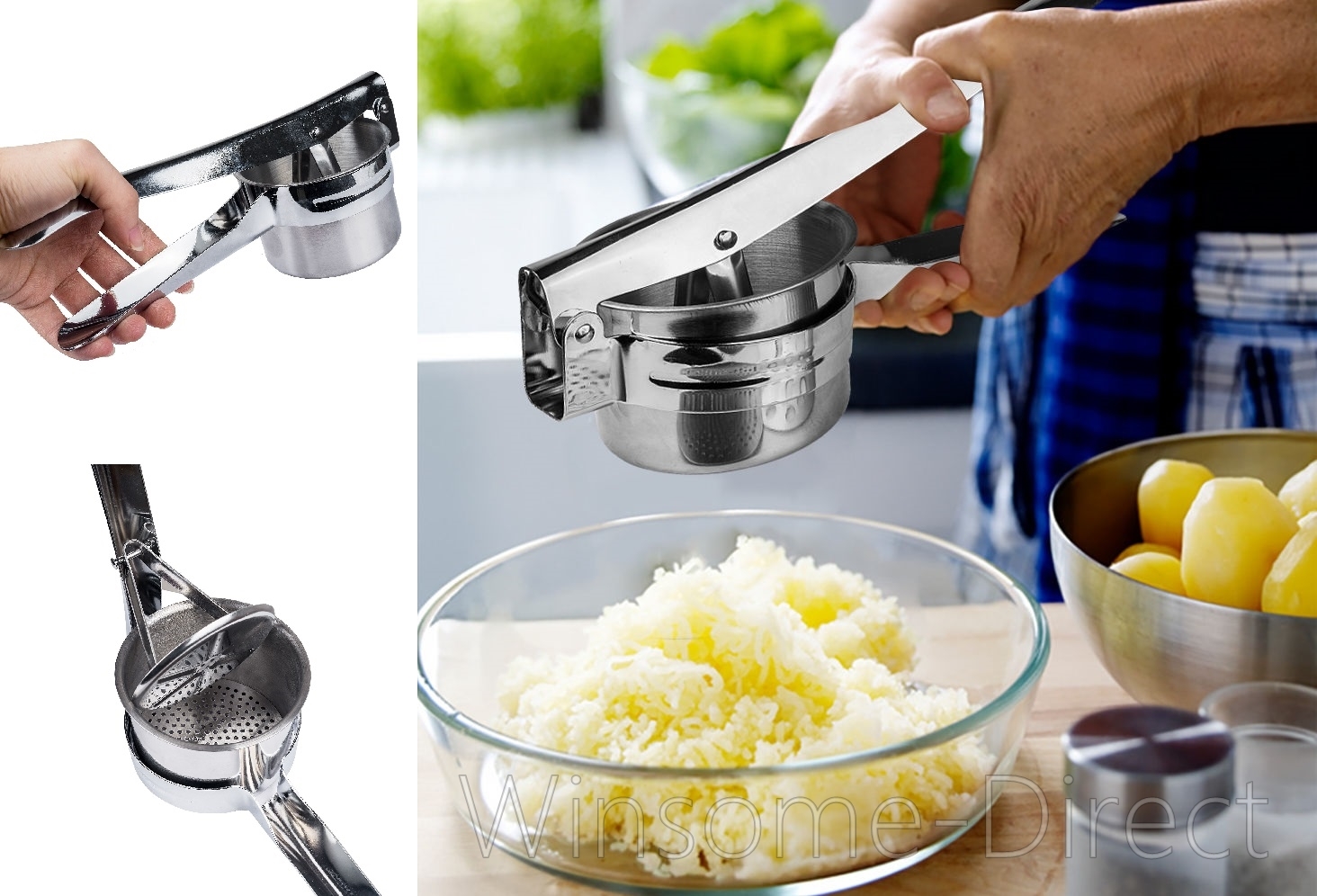 Stainless Steel Potato Ricer Masher Puree Vegetable Fruit Juicer ...