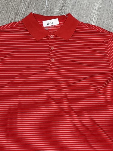 Nike Mens Polo Shirt Size Extra Large Red White Dri Fit Golf Golfing ...