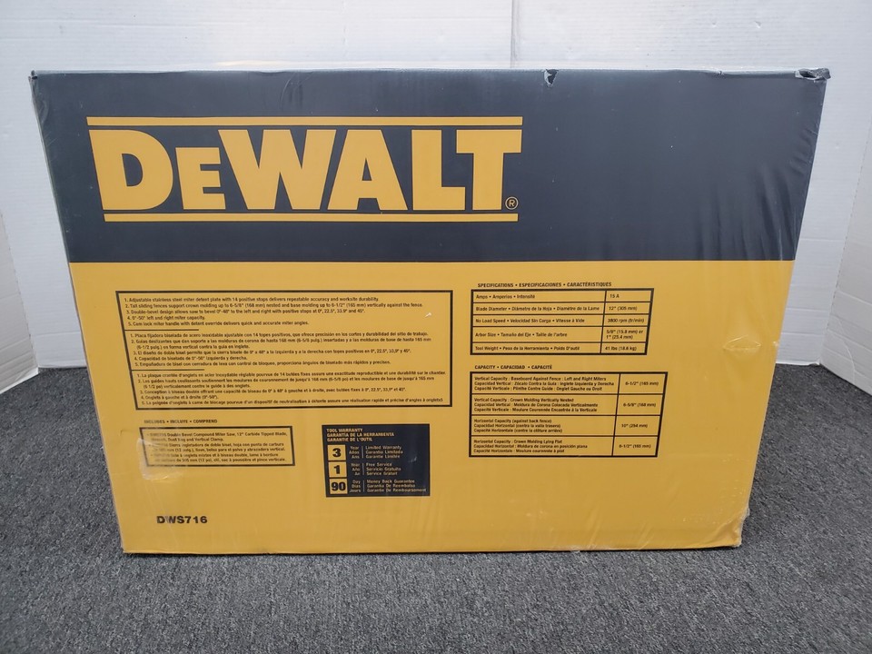 Dewalt DWS716 12" Double-Bevel Compound Miter Saw | eBay