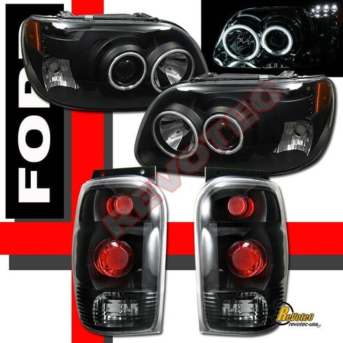 98-01 Ford Explorer Dual G3 Halo LED Projector Headlights & Tail Lights ...