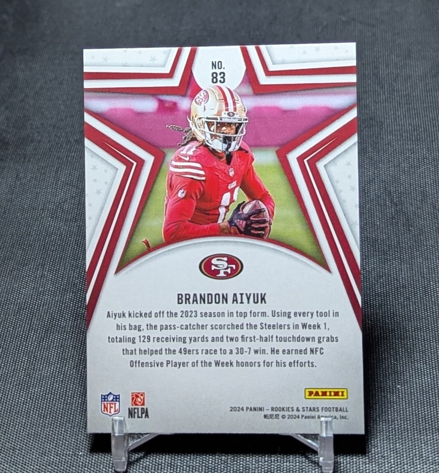 Brandon Aiyuk 2024 Rookies & Stars Football Card #83 San Francisco ...