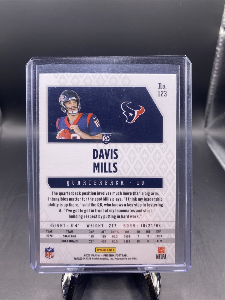 2021 Phoenix Davis Mills Rookie Card RC #123 Texans Base | eBay
