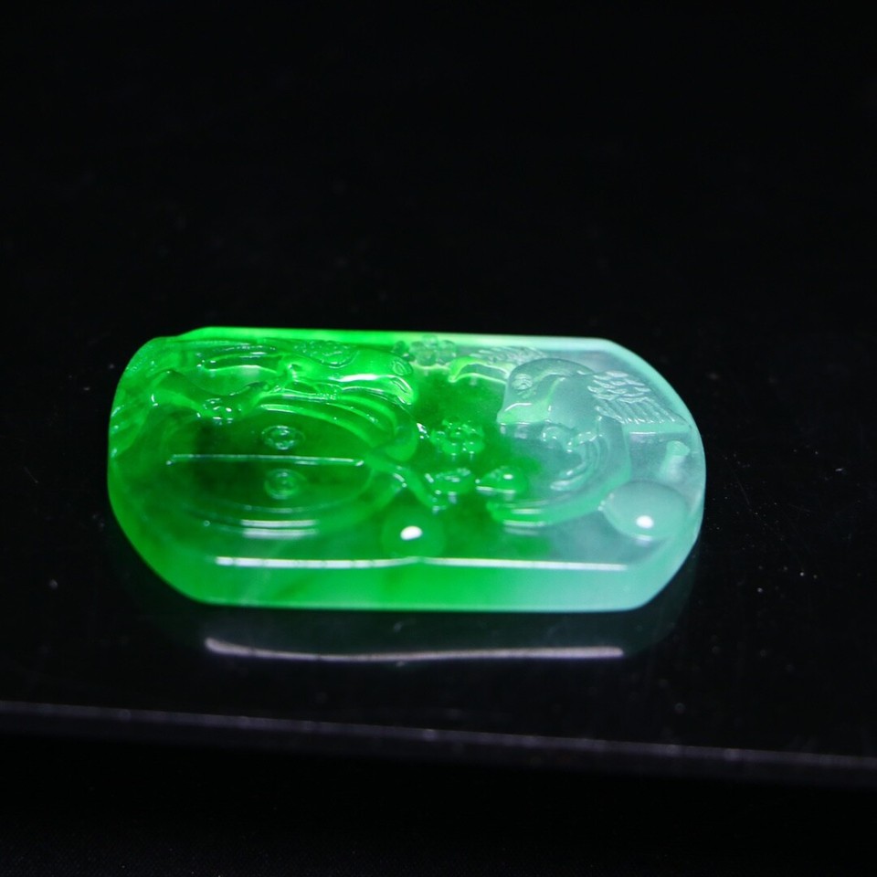 Perfect High Ice Chinese Jadeite Jade Precision Carving Birds Pendant ...