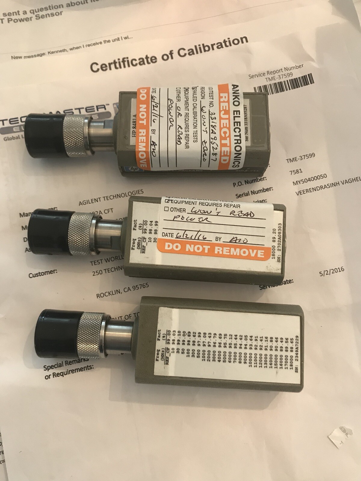 HP/AGILENT/ Keysight 8481A Power Sensor 50Ω, 3uW, 100mW -Needs Repair ...