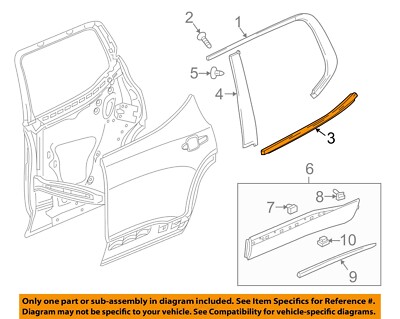 GM OEM 18-23 Traverse Rear Door Exterior Trim-Belt Molding 84331104 | eBay