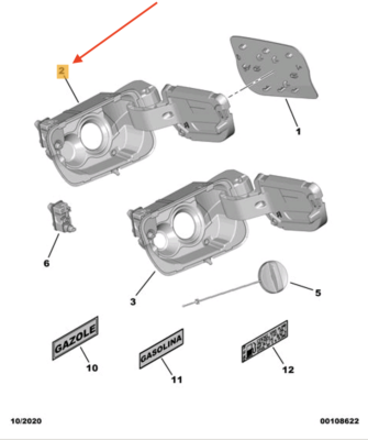 PEUGEOT 5008 Fuel Filler Unit 9811207480 NEW GENUINE | eBay