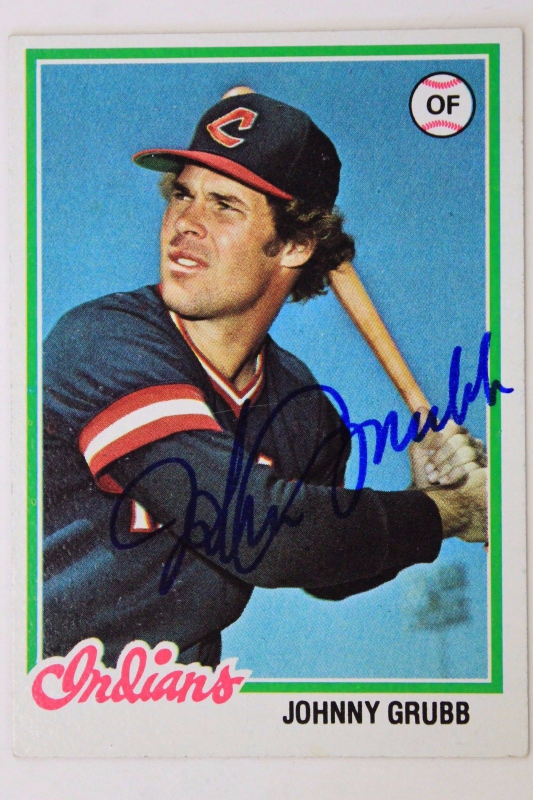 JOHNNY GRUBB Cleveland Indians Autographed 1978 Topps #608 Signed Card ...