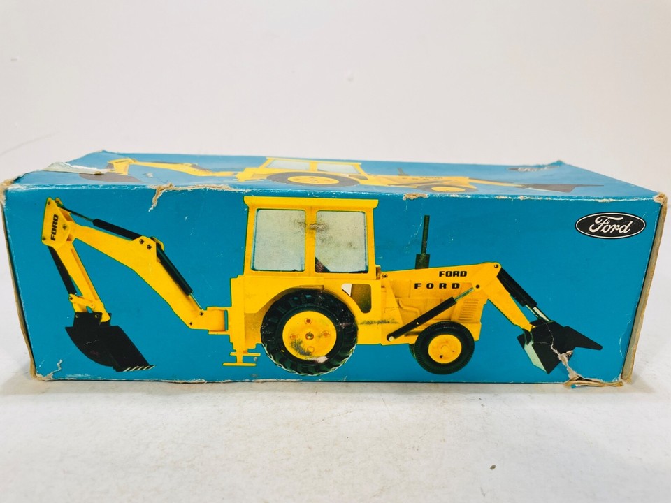 Vintage 1980s NIB NZG Ford 4550 Tractor Backhoe Loader 1:32 Diecast ...
