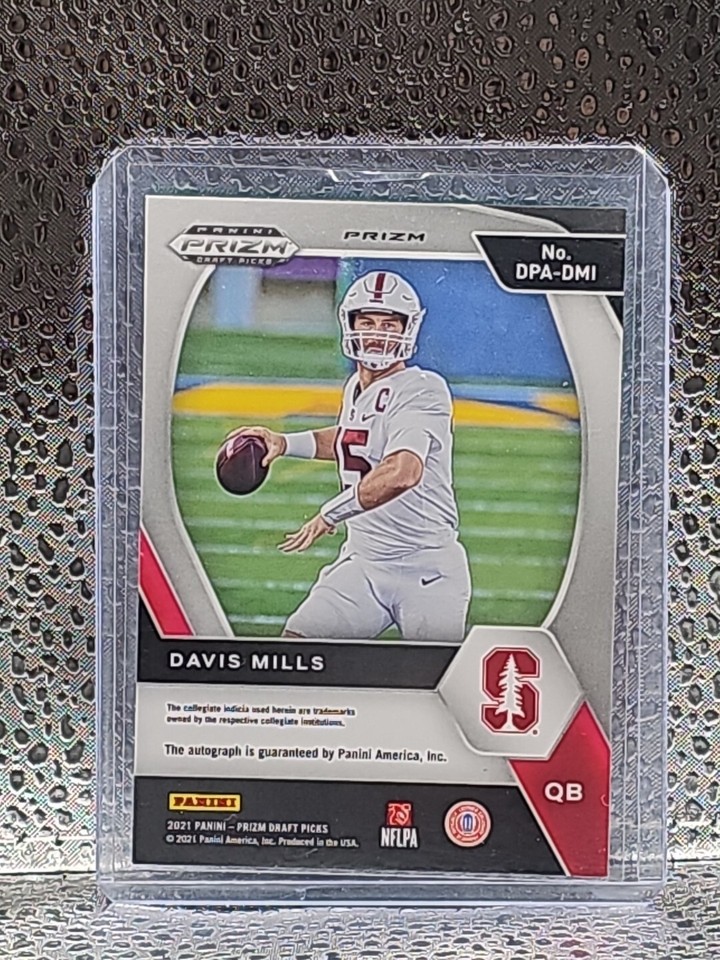 Davis Mills 2021 Prizm Draft Picks Rookie Auto Green Prizm Refractor ...