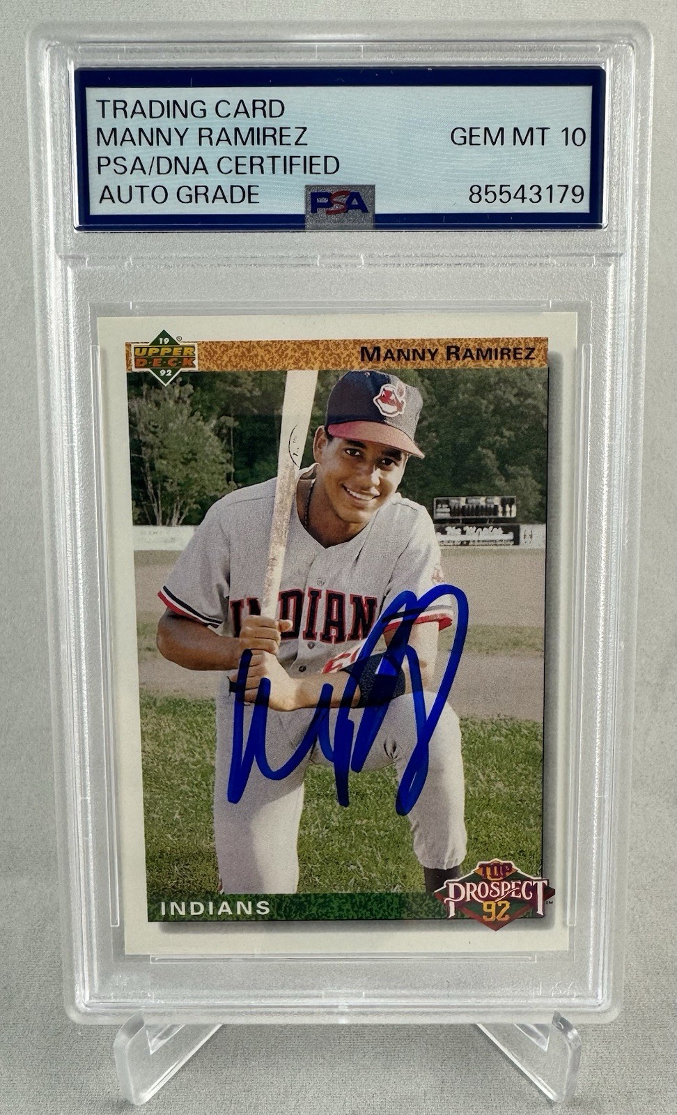 MANNY RAMIREZ SIGNED 1992 UPPER DECK #63 RC ROOKIE CARD PSA/DNA GEM 10 ...