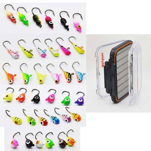 Ice Fishing Jig Set Ice Fishing Lures for Panfish Crappie Ice Jig Head ...