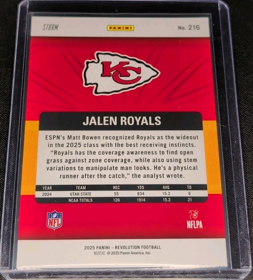 2025 Panini Revolution - Rookies Jalen Royals #216 Red Storm (RC ...