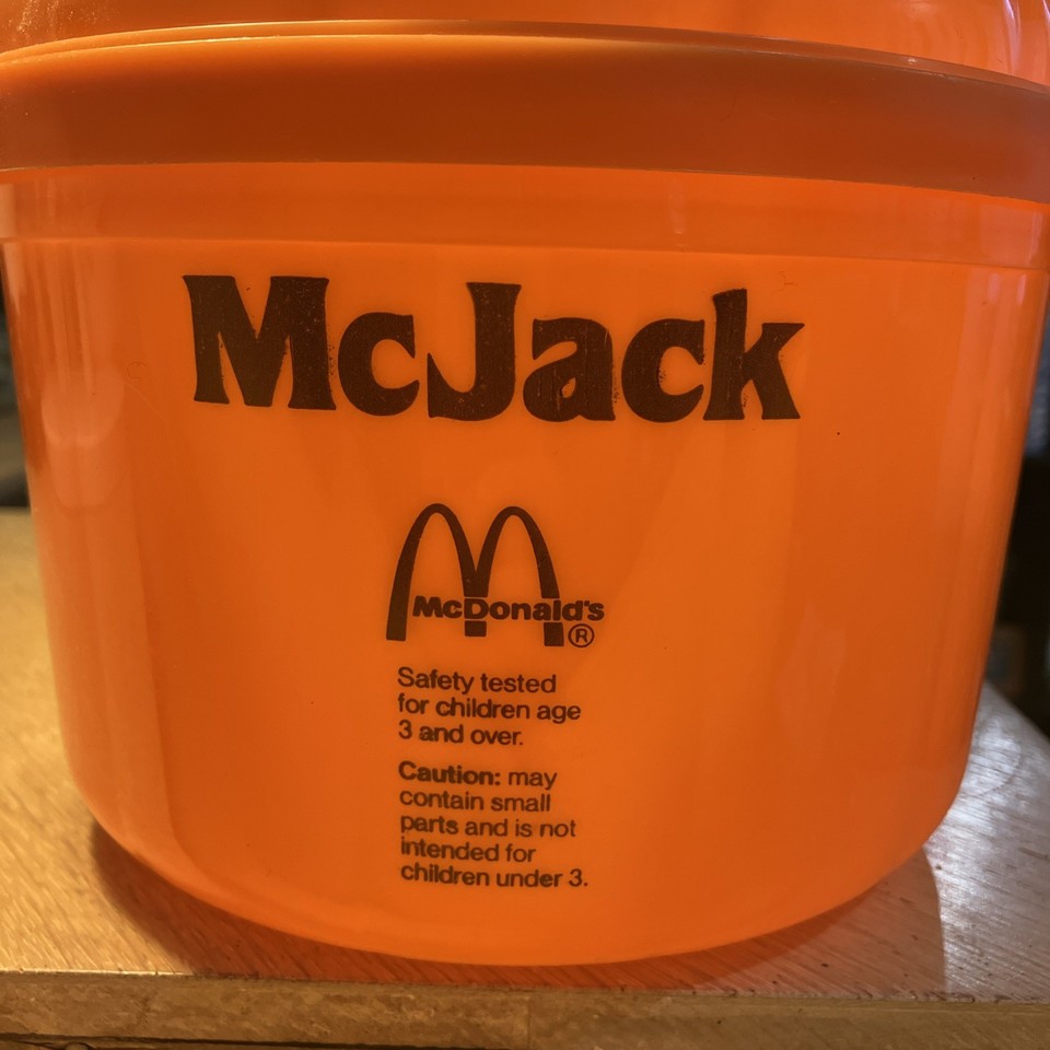 Vintage 1985 McDonalds McJack Boo Bucket & Lid Halloween Pumpkin Happy Meal | eBay