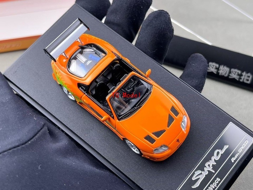 TG FS 1:64 Orange Supra A80 Convertible Sports Model Diecast Metal Car ...