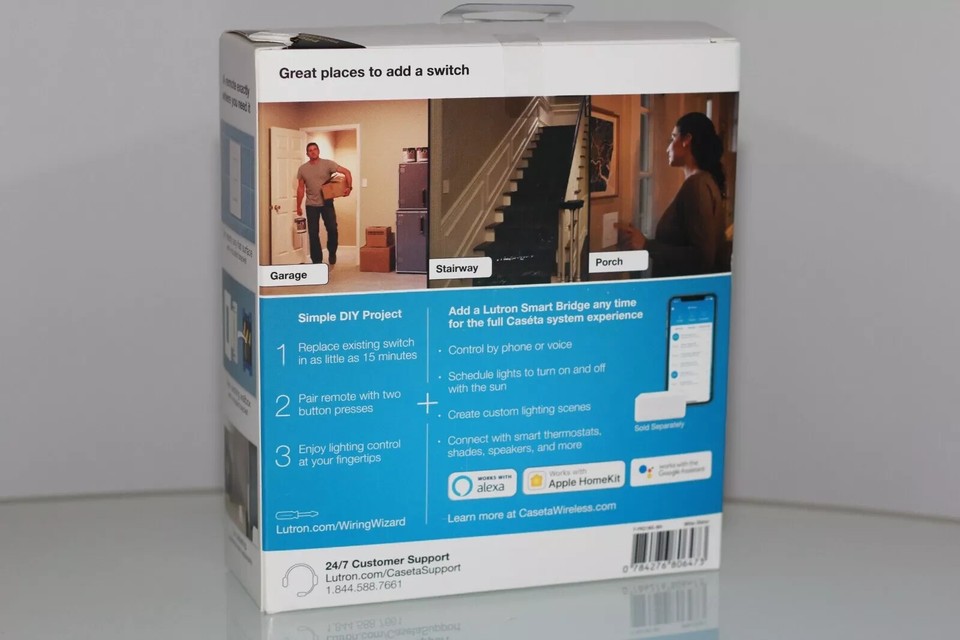 Lutron P-PKG1WS-WH Caseta Smart Switch Kit with Remote - White ...