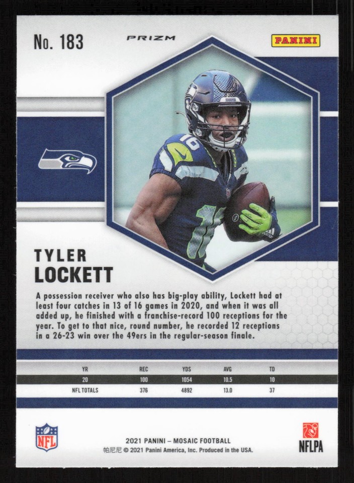 2021 Panini Mosaic #183 Tyler Lockett Yellow Gold Prizm Card | eBay