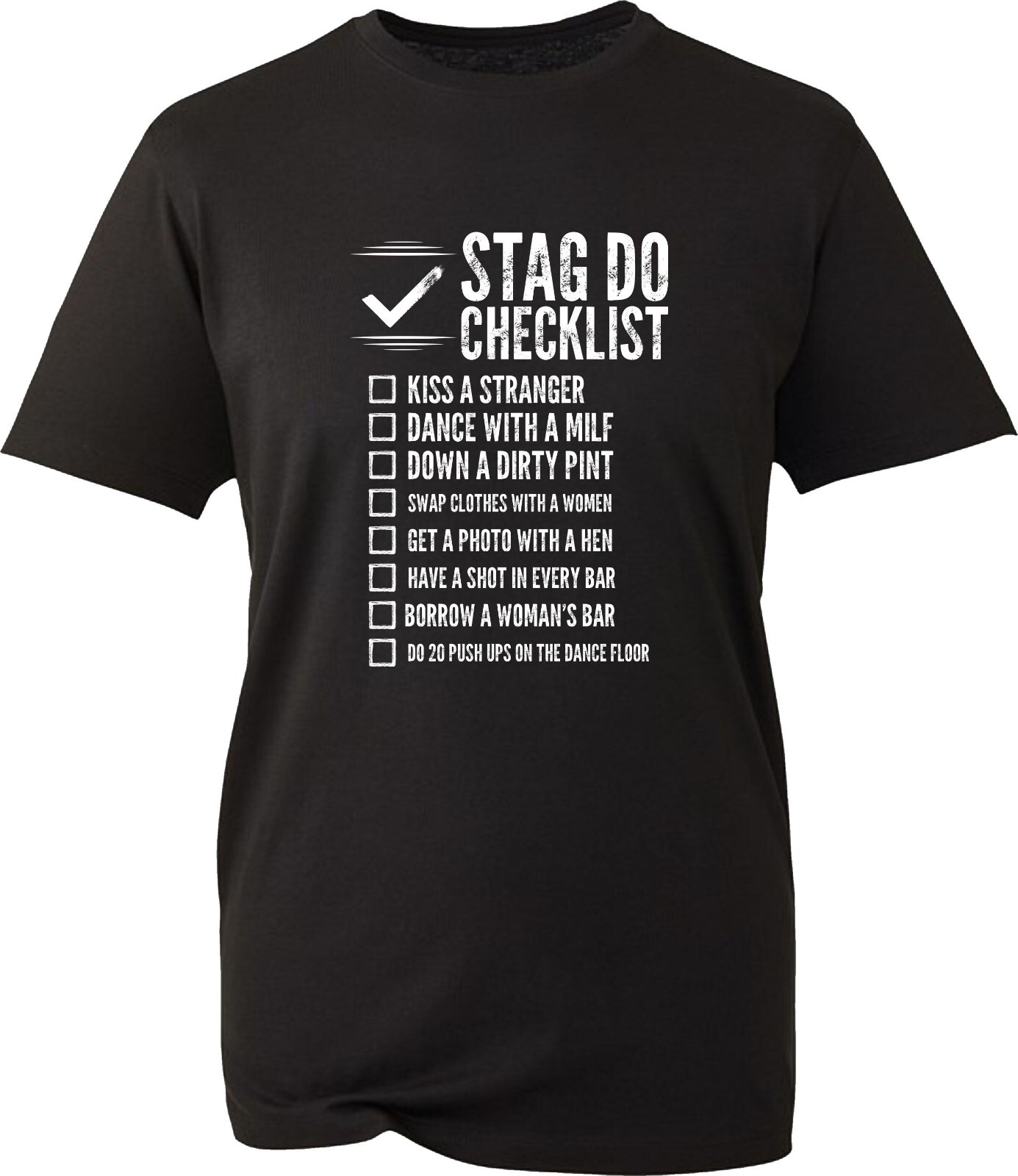 Stag Do Checklist Funny T Shirt Bachelor's Party Beer Lovers Drinking ...