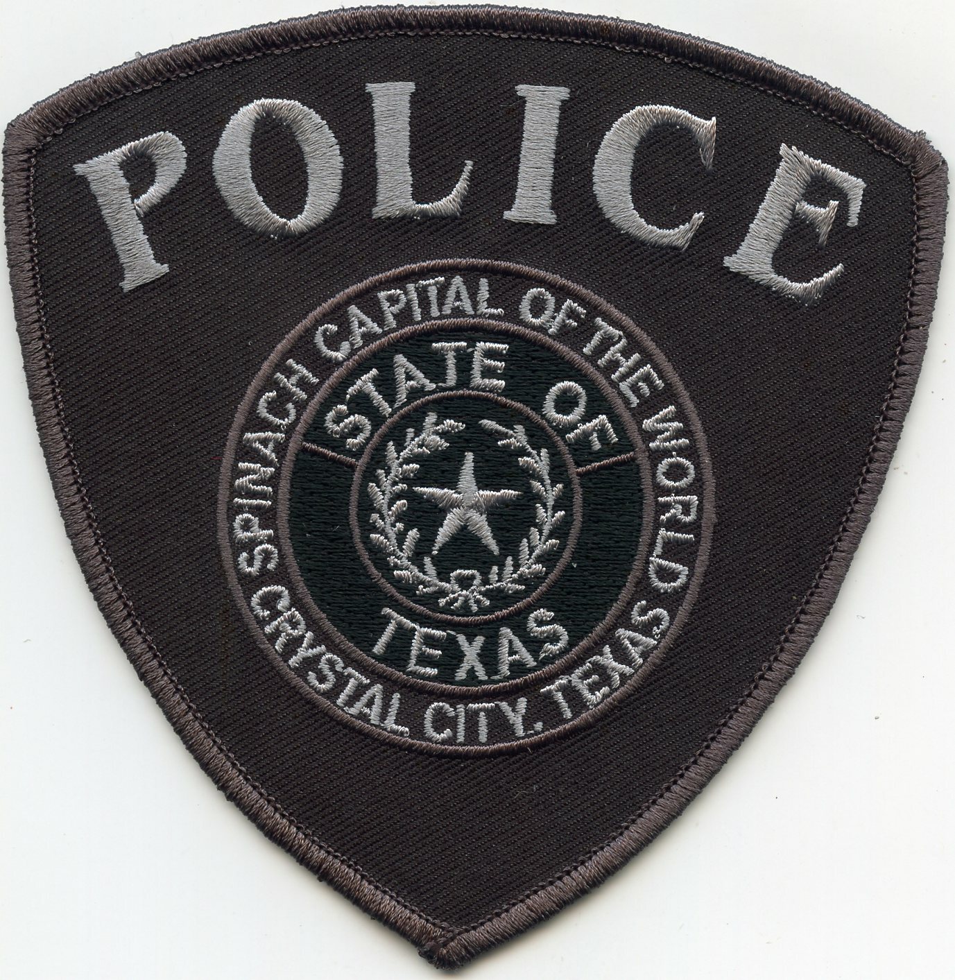 CRYSTAL CITY TEXAS TX Spinach Capital of The World POLICE PATCH | eBay