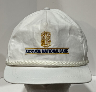 Exchange National Bank Money Cash Coins Vintage White Leather Strap ...