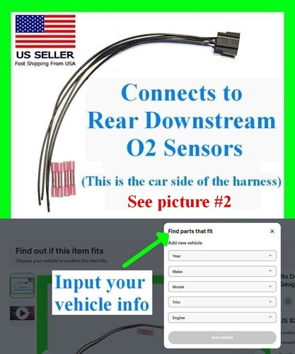 fits Toyota Rear O2 Oxygen Sensor Downstream Connector Plug Pigtail ...