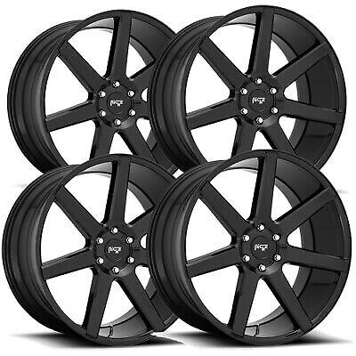 (Set-4) Niche M230 Future 22x9.5 6x5.5" +19mm Gloss Black Wheels Rims ...