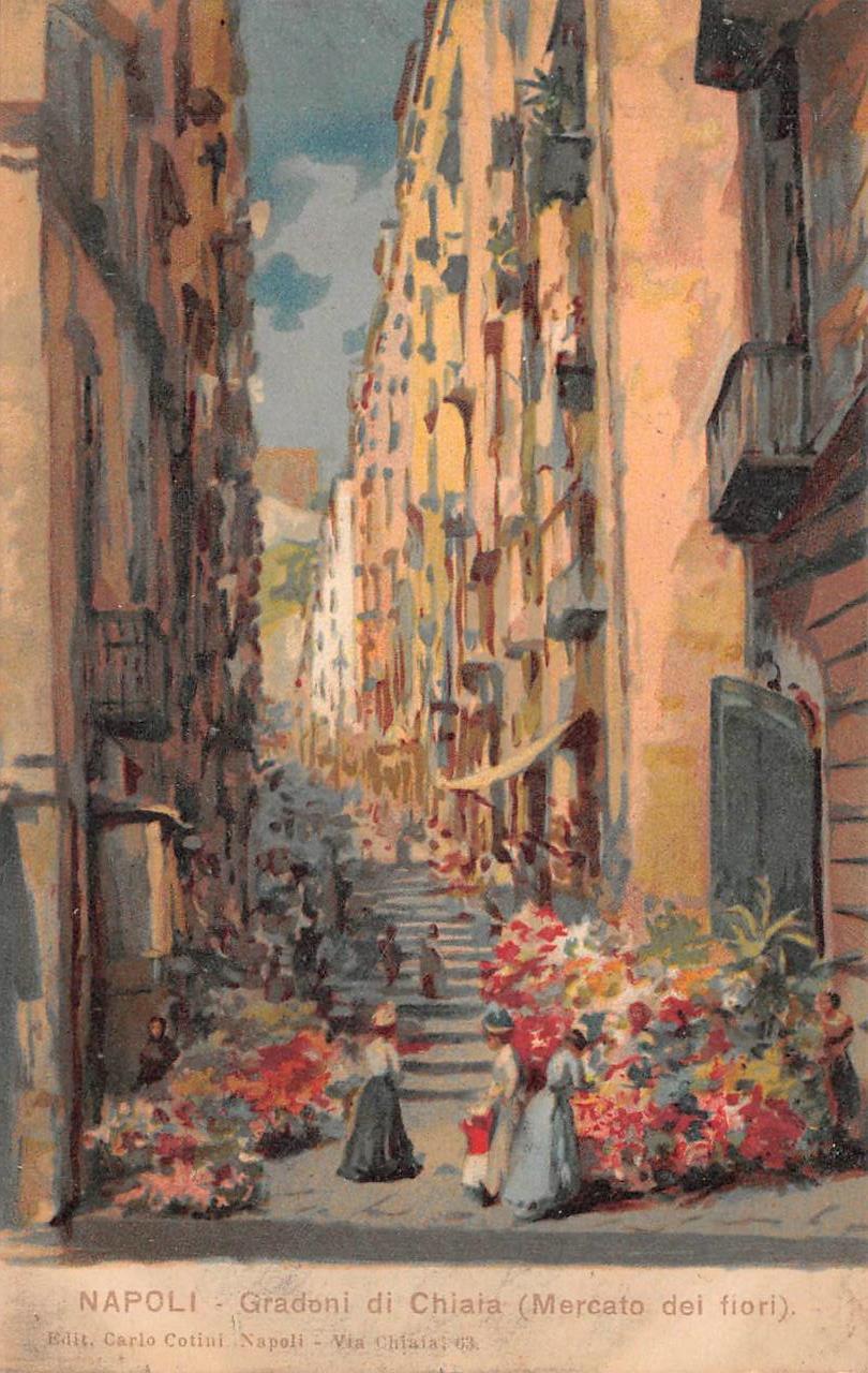 NAPOLI GRADONI DI CHIAIA MERCATO DEI FIORI ITALY POSTCARD (c. 1905) | eBay