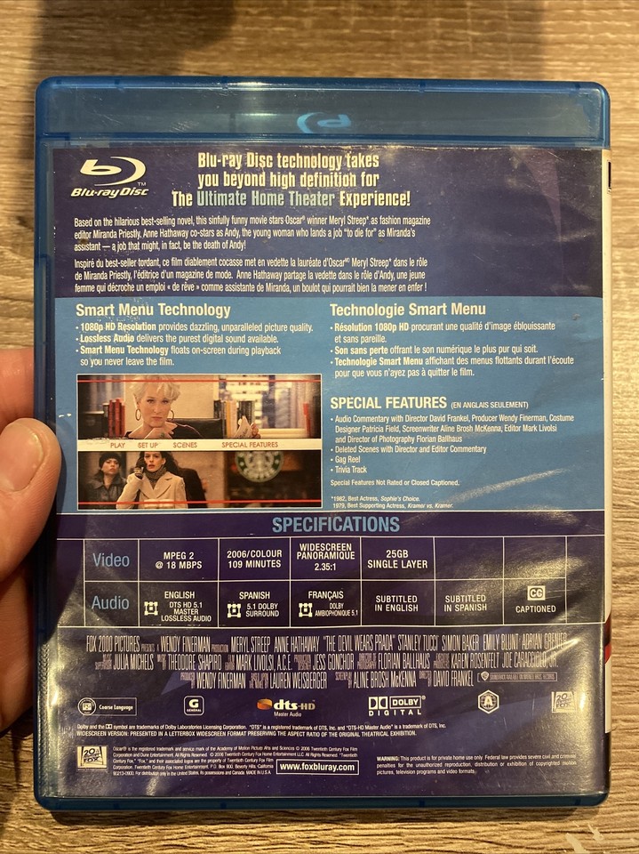 The Devil Wears Prada (Blu-ray Disc, 2008, Canadian) 24543409243| eBay