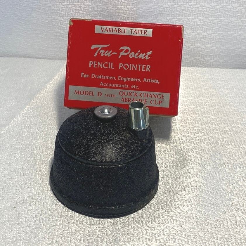 VINTAGE Tru-Point Quick Change Abrasive Cup Metal Pencil Pointer Model ...