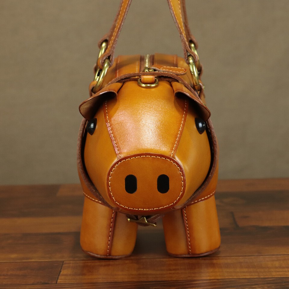 Genuine Leather Purse and Handbag for Women Pig Shape Crossbody ...