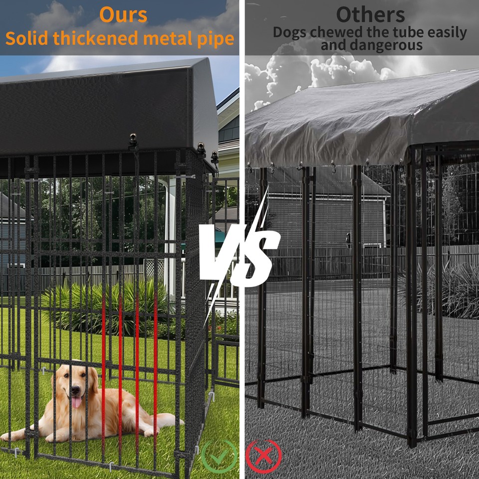 Walk in Dog Cage Pet Run Chicken Rabbit Coop Metal Wire Kennel ...