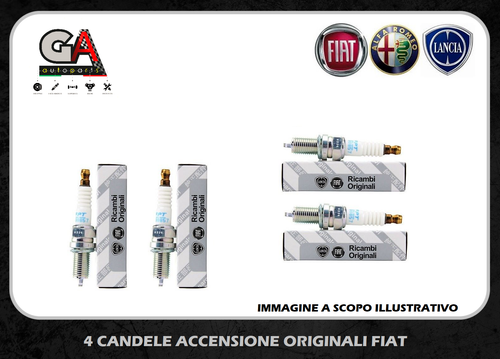 Candele Fiat 500 Panda 169 Ypsilon 03 1.1 1.2 ORIGINALE 55188857 4 ...
