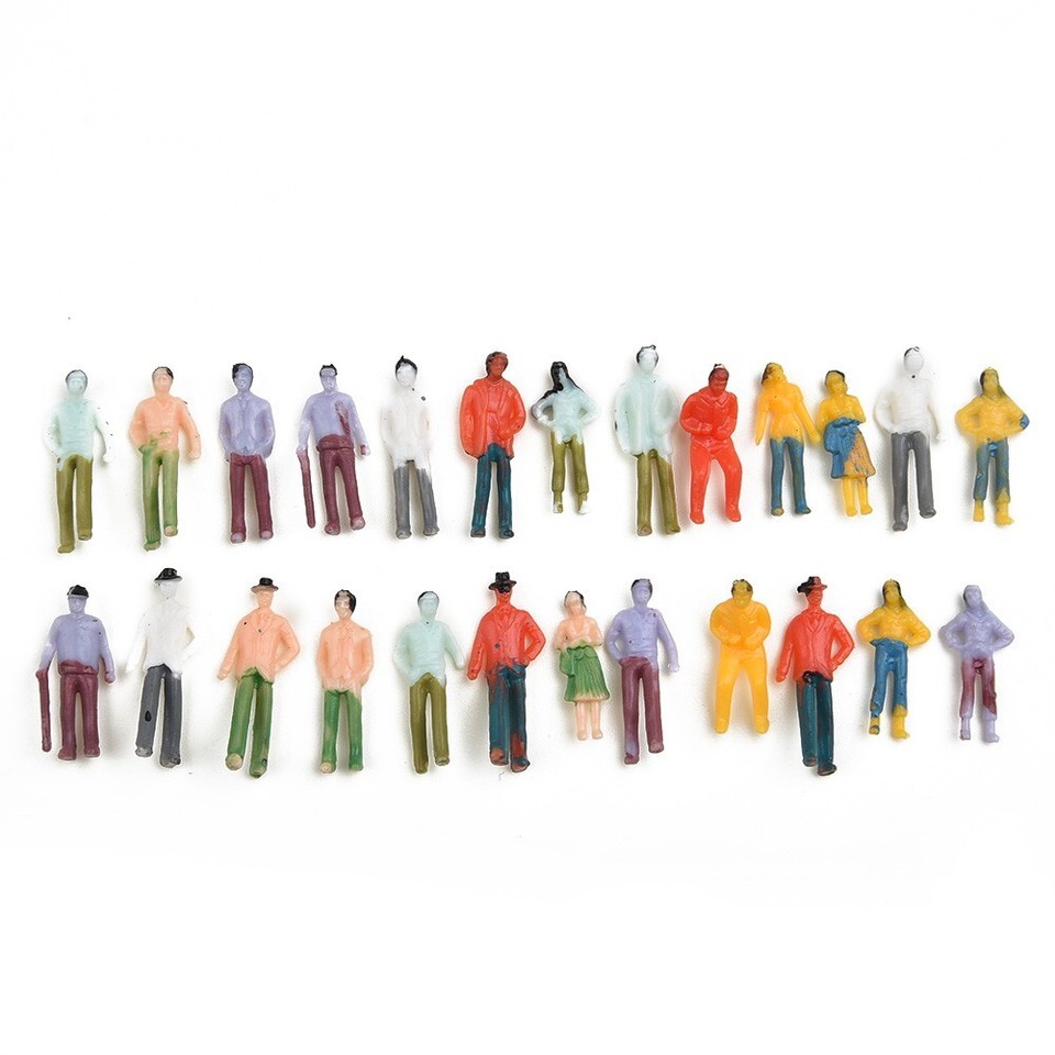 25/100pc 1:75 Painted Model Train People Figures For Railway Scenery ...