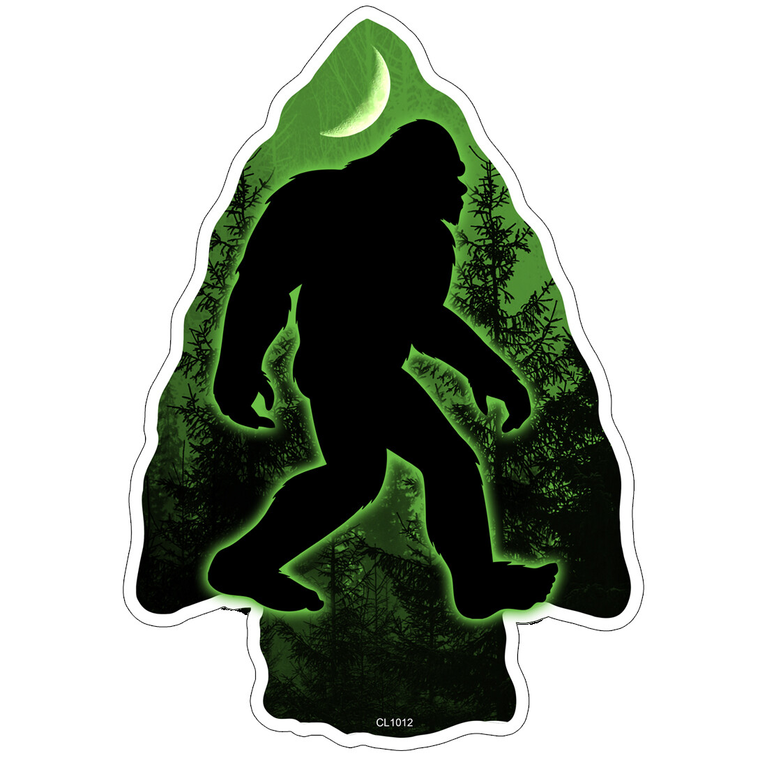 REFLECTIVE Bigfoot "Arrowhead" Green Sticker CL1012-REF | eBay