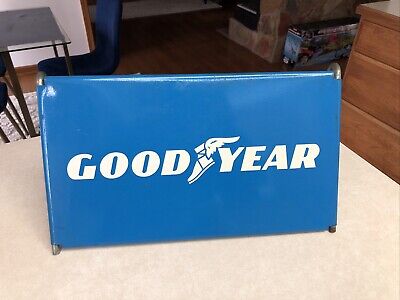 2 Vintage Goodyear Metal Tire Rack Stand Store Display Signs 16” | eBay