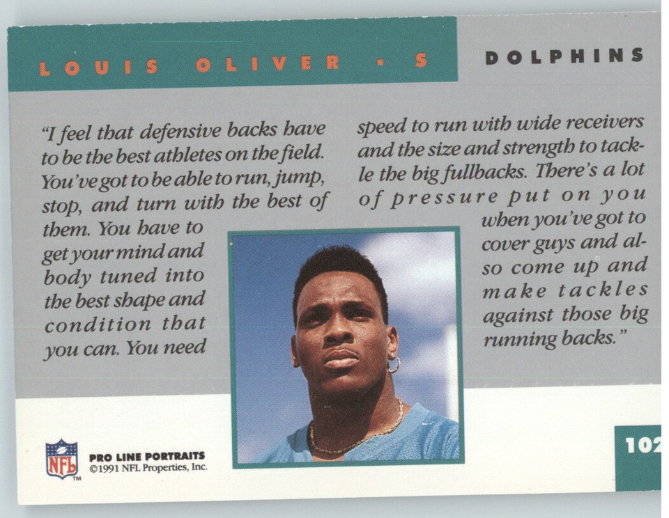 1991 Pro Line Portraits #NNO Louis Oliver Autographs | eBay