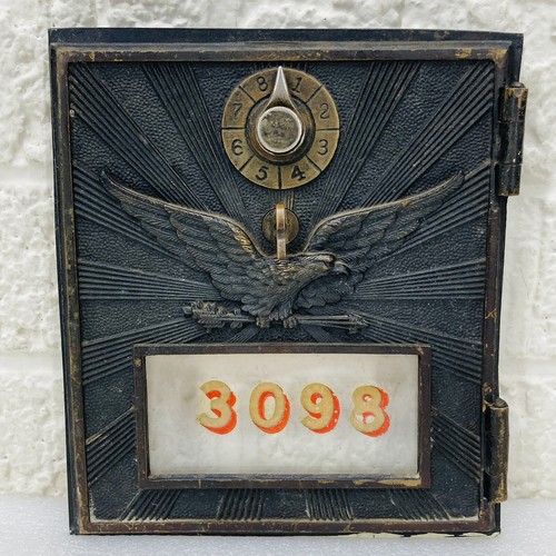 VTG‼ Antique U.S. Metal & Glass Post Office Mail Box Door Eagle ...