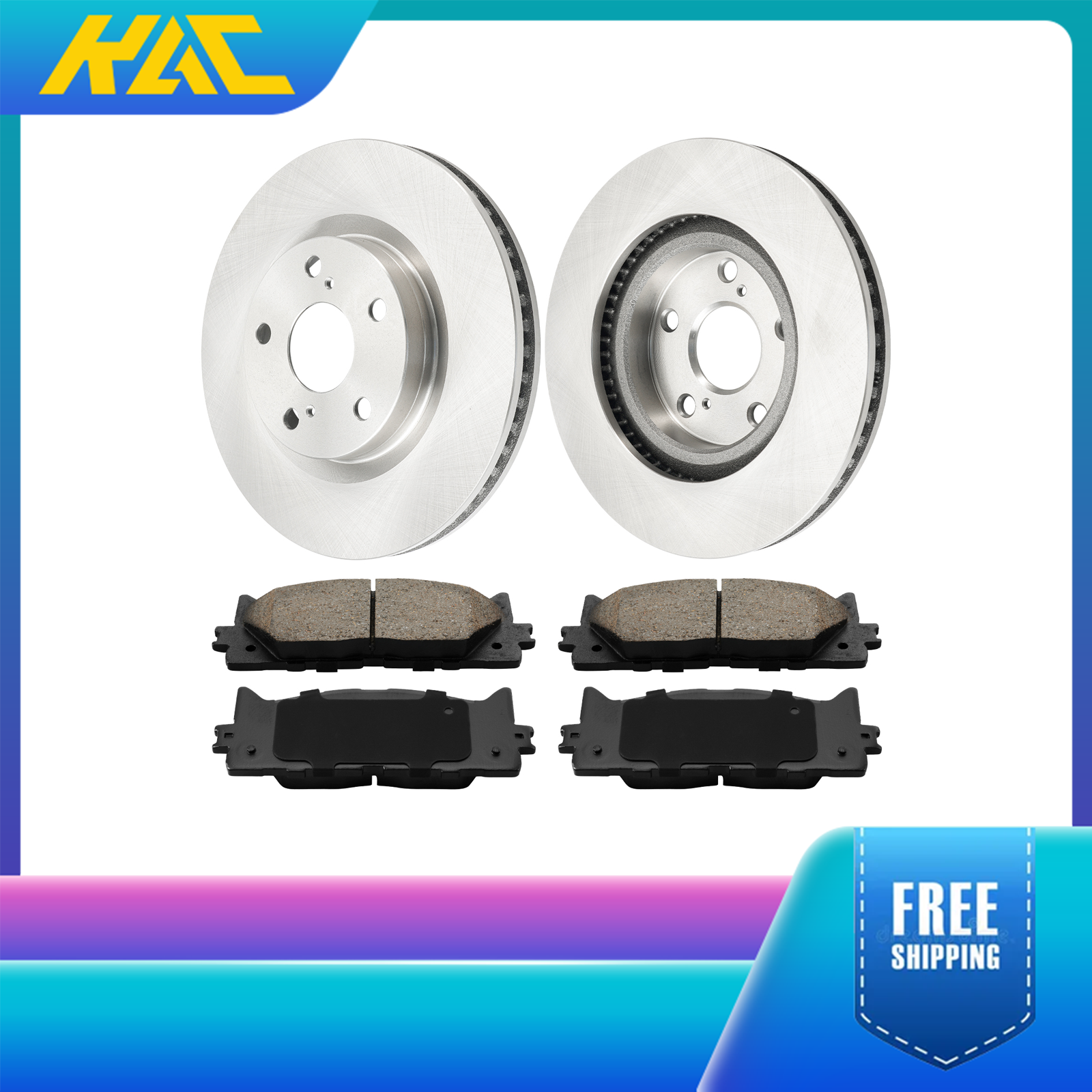 Front Disc Rotors + Brake Pads Kit for Toyota Avalon Camry Lexus ES300h ...