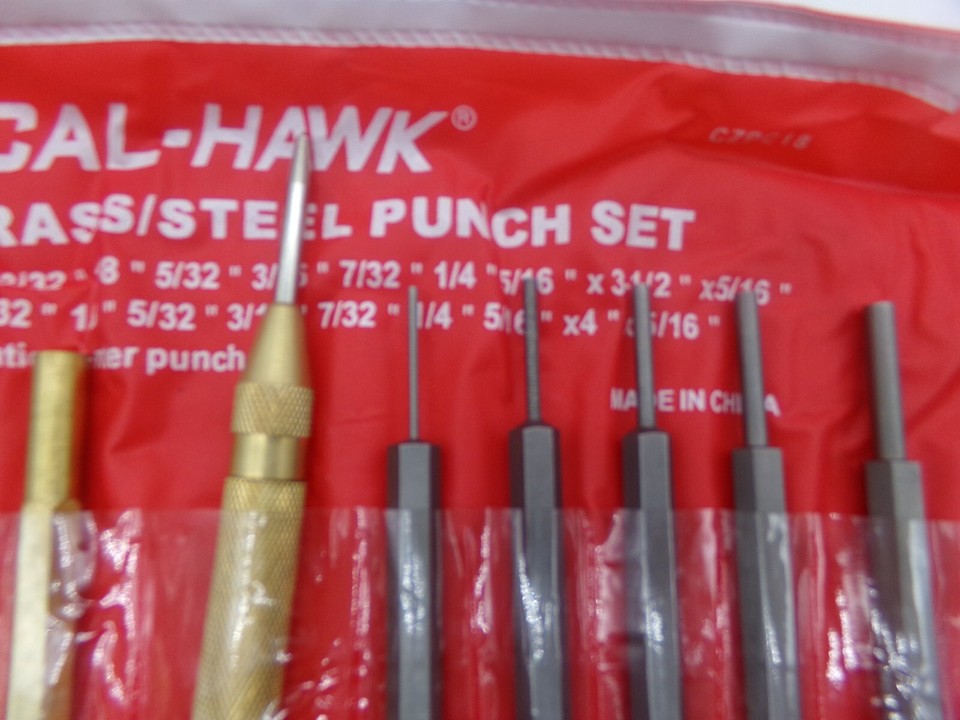 Pittsburgh Long Drive Pin Punch Set: 5 Piece- Cal Hawk Brass/Steel ...
